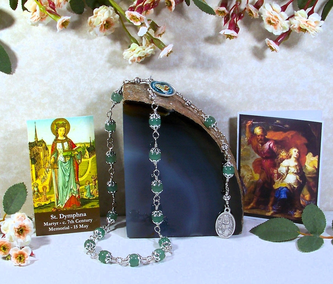 St. Dymphna Unbreakable Catholic RELIC Chaplet - Patron Saint of ...