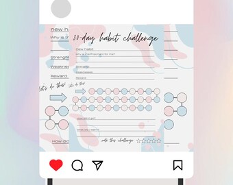 30 Day Habit Tracker Checkbox Printable - Etsy