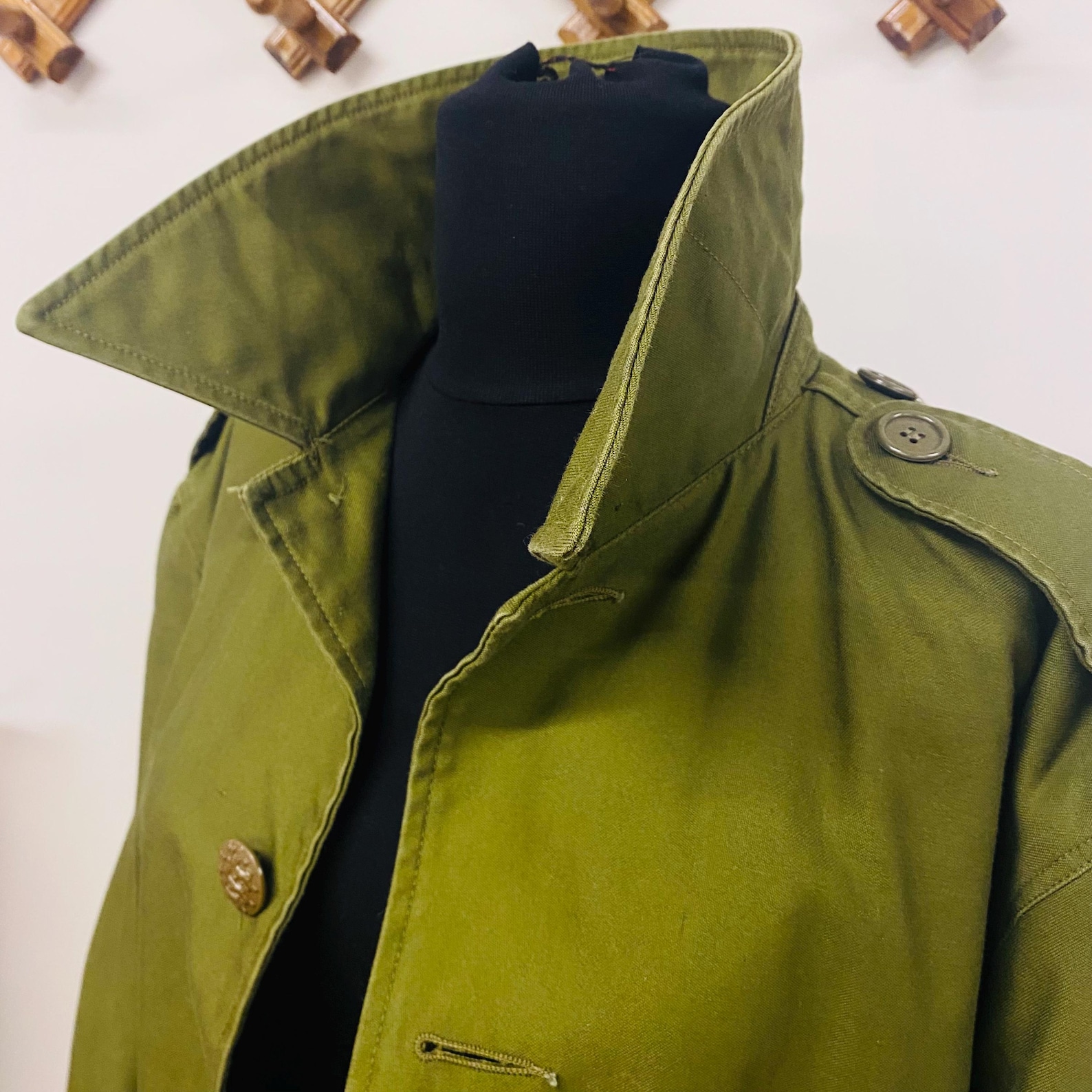 Original Vintage Danish Military Field Coat – Olive Green Scandinavian ...