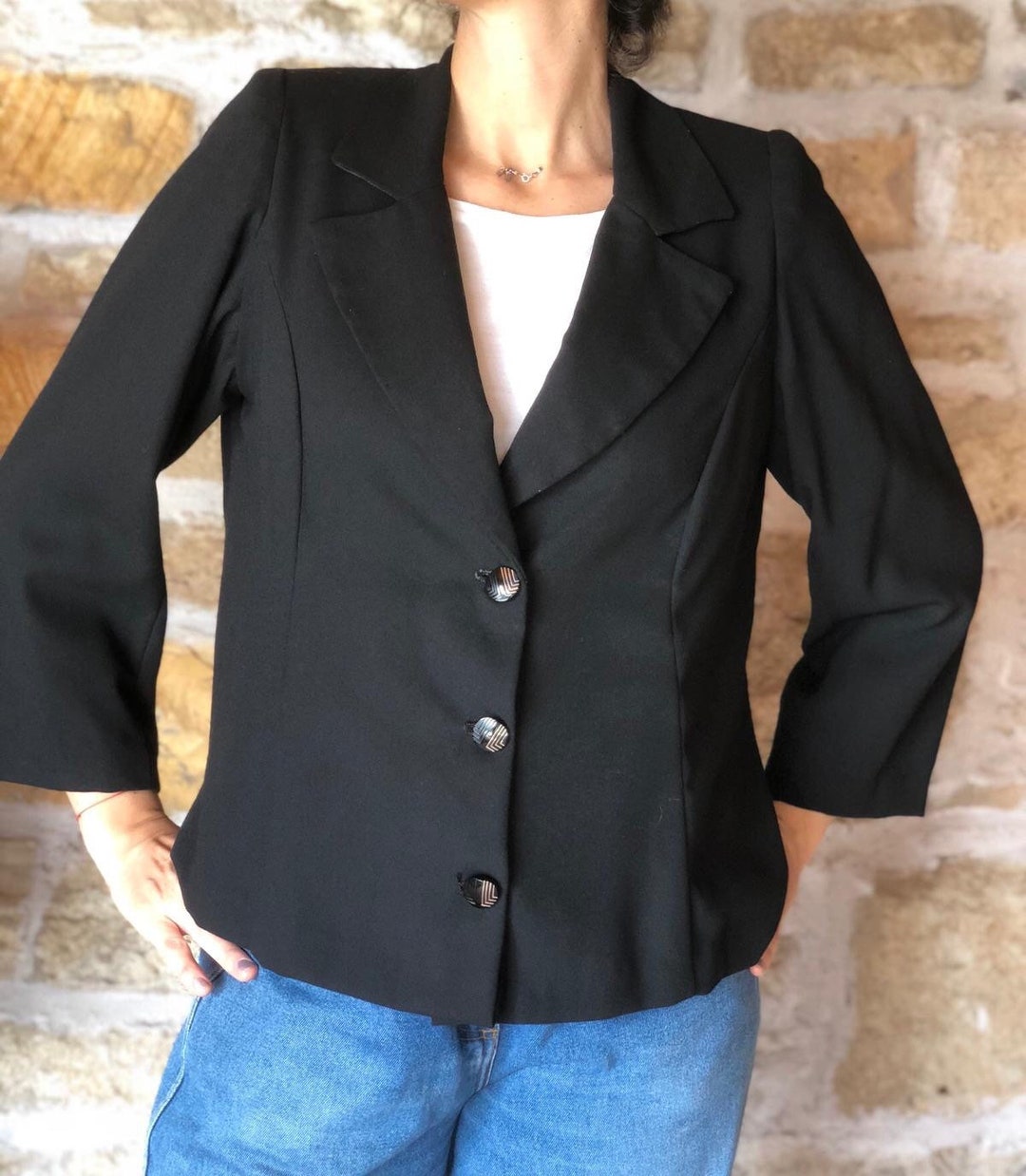 80s Black Blazers / Jacket / Handmade Blazer / Women’s Blazer Jacket ...