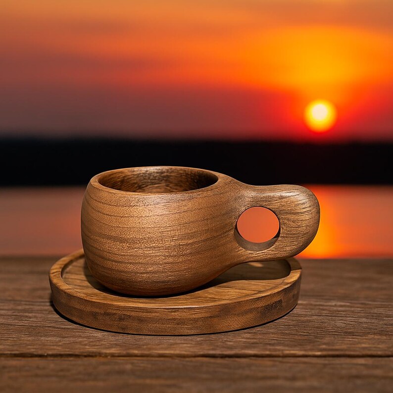 Handmade Wooden Kuksa Cup and Plate Set – Rustic Camping Mug Gift - Etsy