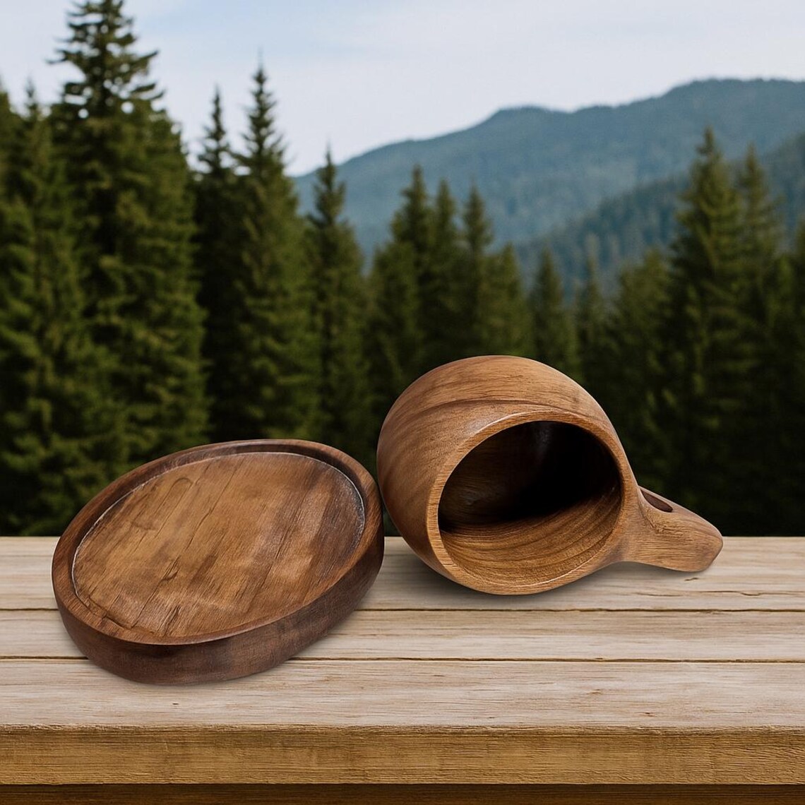 Handmade Wooden Kuksa Cup and Plate Set – Rustic Camping Mug Gift - Etsy