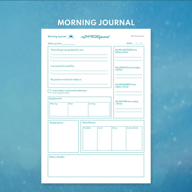 Morning Journal Printable: Daily Planner, Positive Mindset (PDF) - Etsy