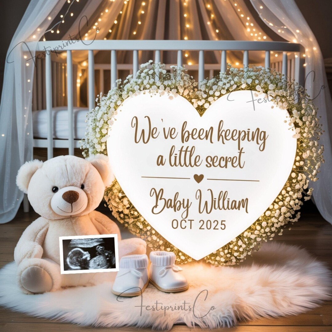 Little Secret Pregnancy Announcement Template, Editable Digital Baby ...