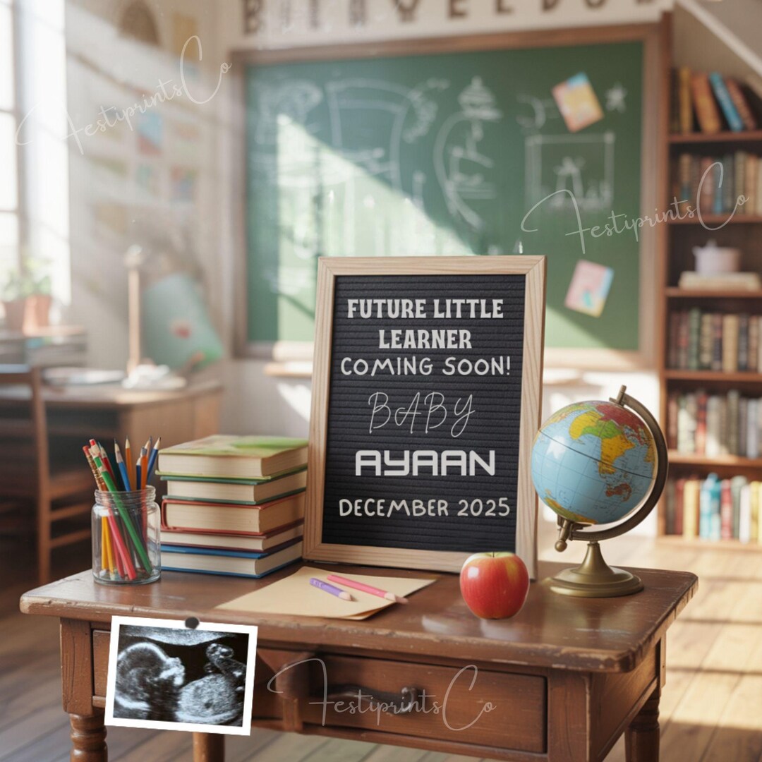 Teacher Pregnancy Announcement Digital Career Baby Announcement ...