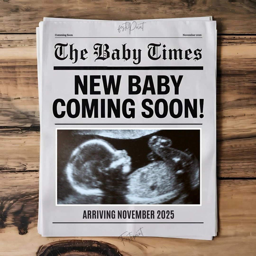 New Baby Announcement Newspaper, Custom Newspaper Template for Baby ...