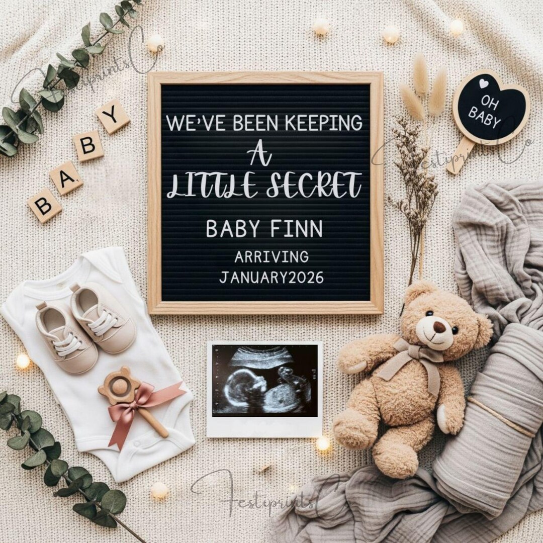 Little Secret Pregnancy Announcement Template, Editable Digital Baby ...