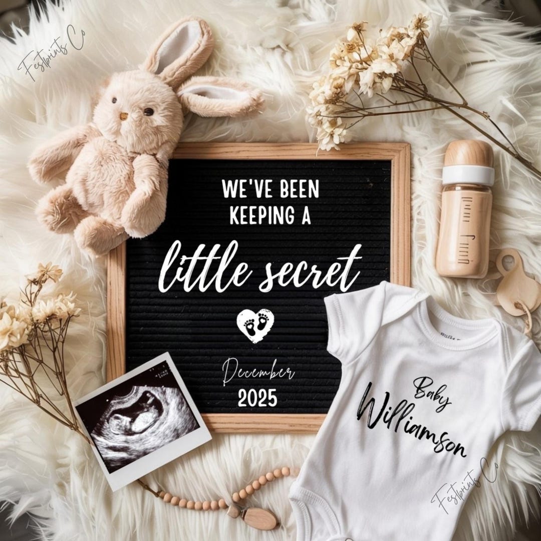 Little Secret Pregnancy Announcement Template, Editable Digital Baby ...