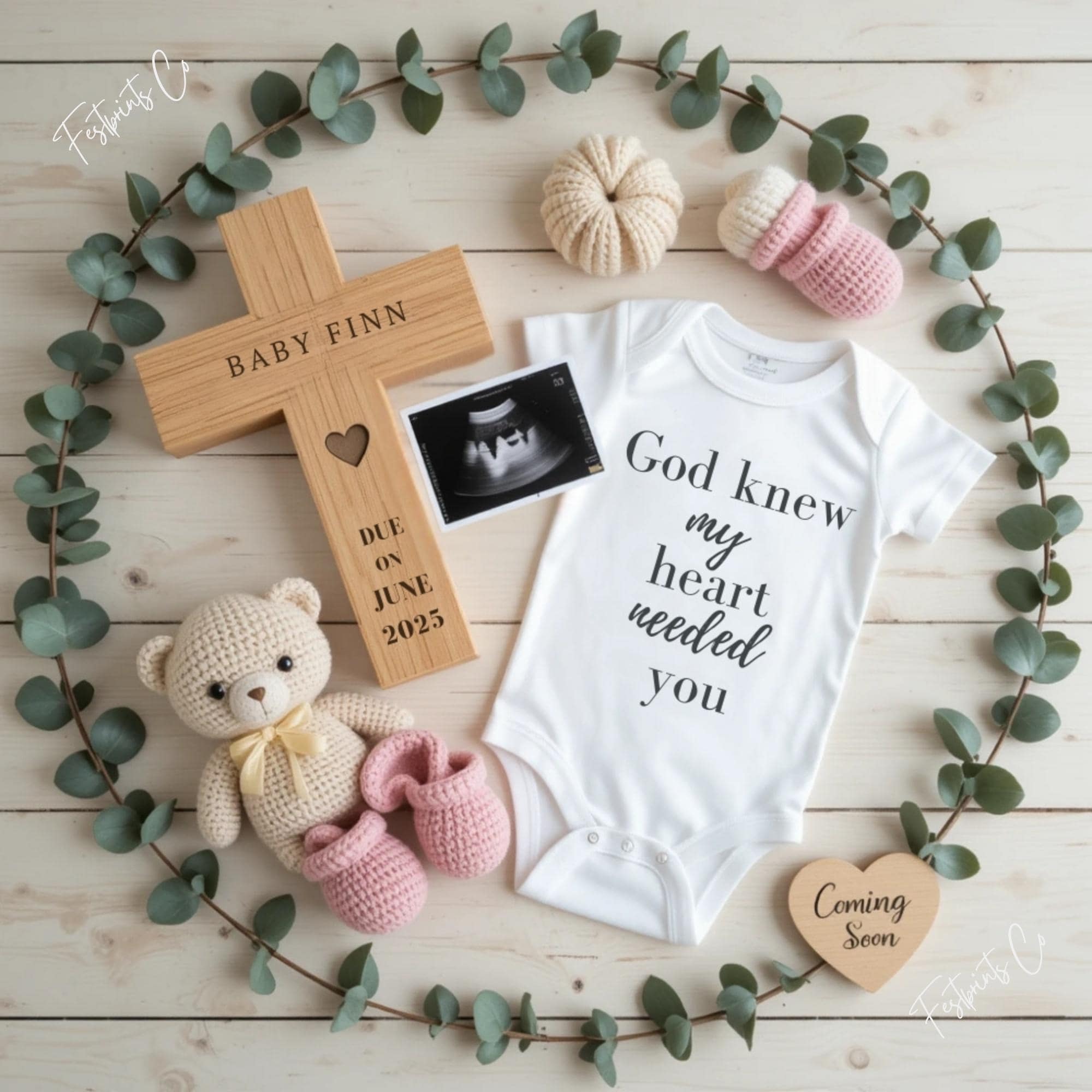Religious Pregnancy Announcement Digital – Christian Baby Reveal ...