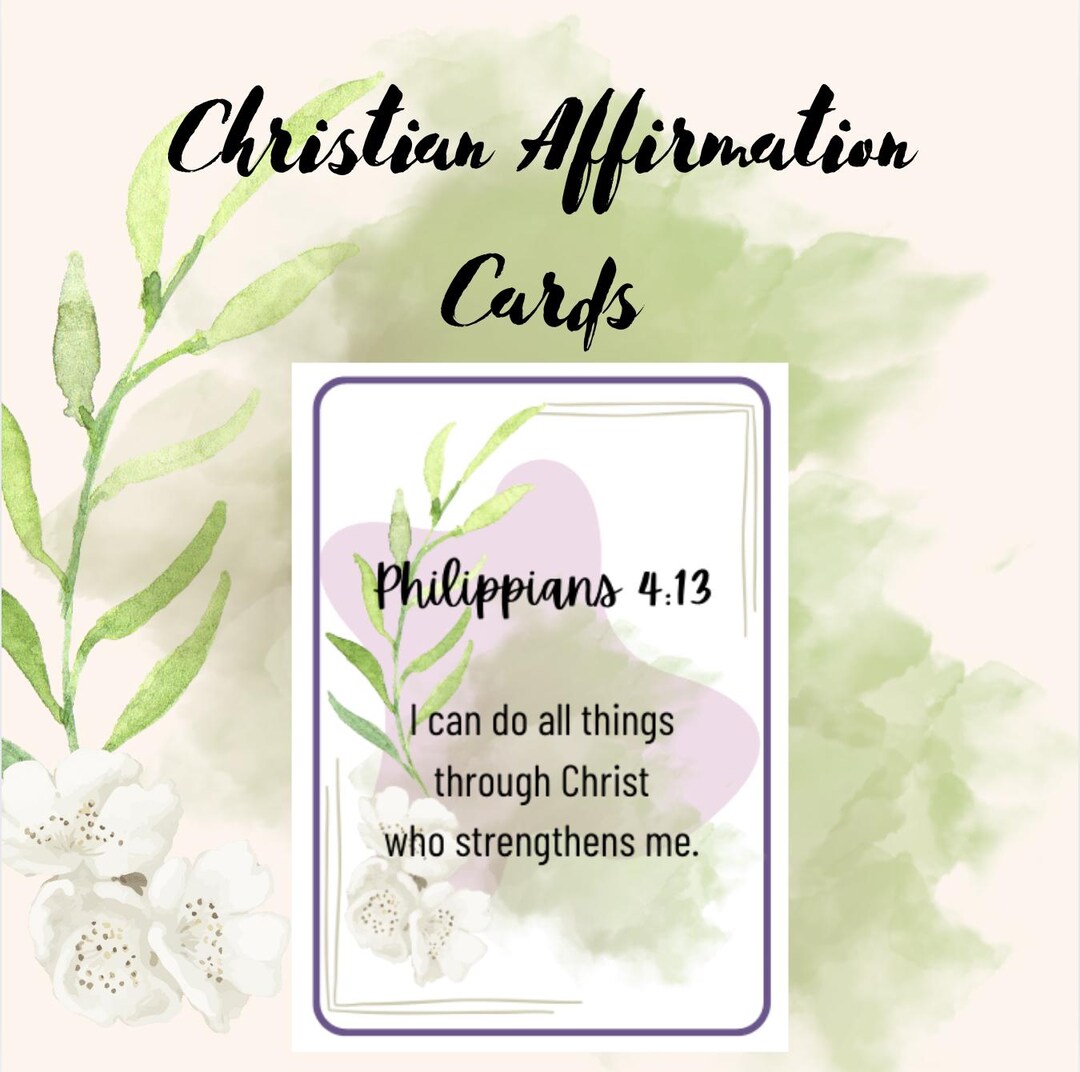 Printable Bible Verse Affirmation Cards – 32 Christian Cards to Inspire ...