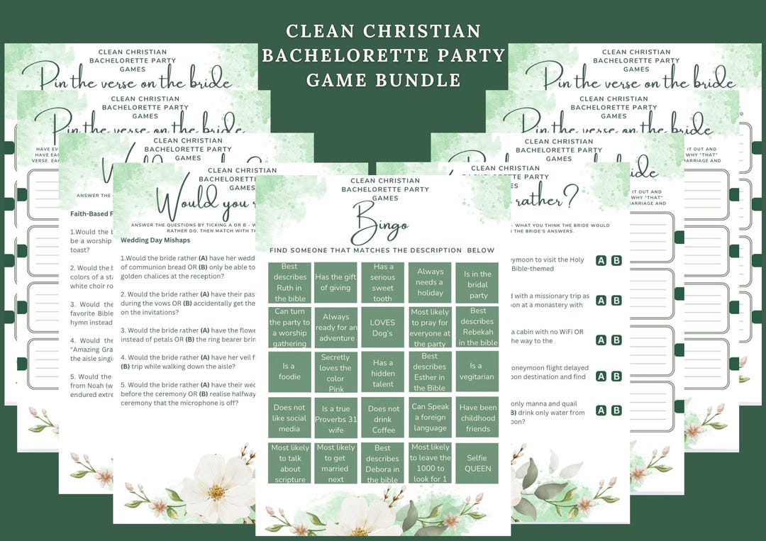 Christian Bachelorette Party Games | Clean Bridal Shower Printables ...