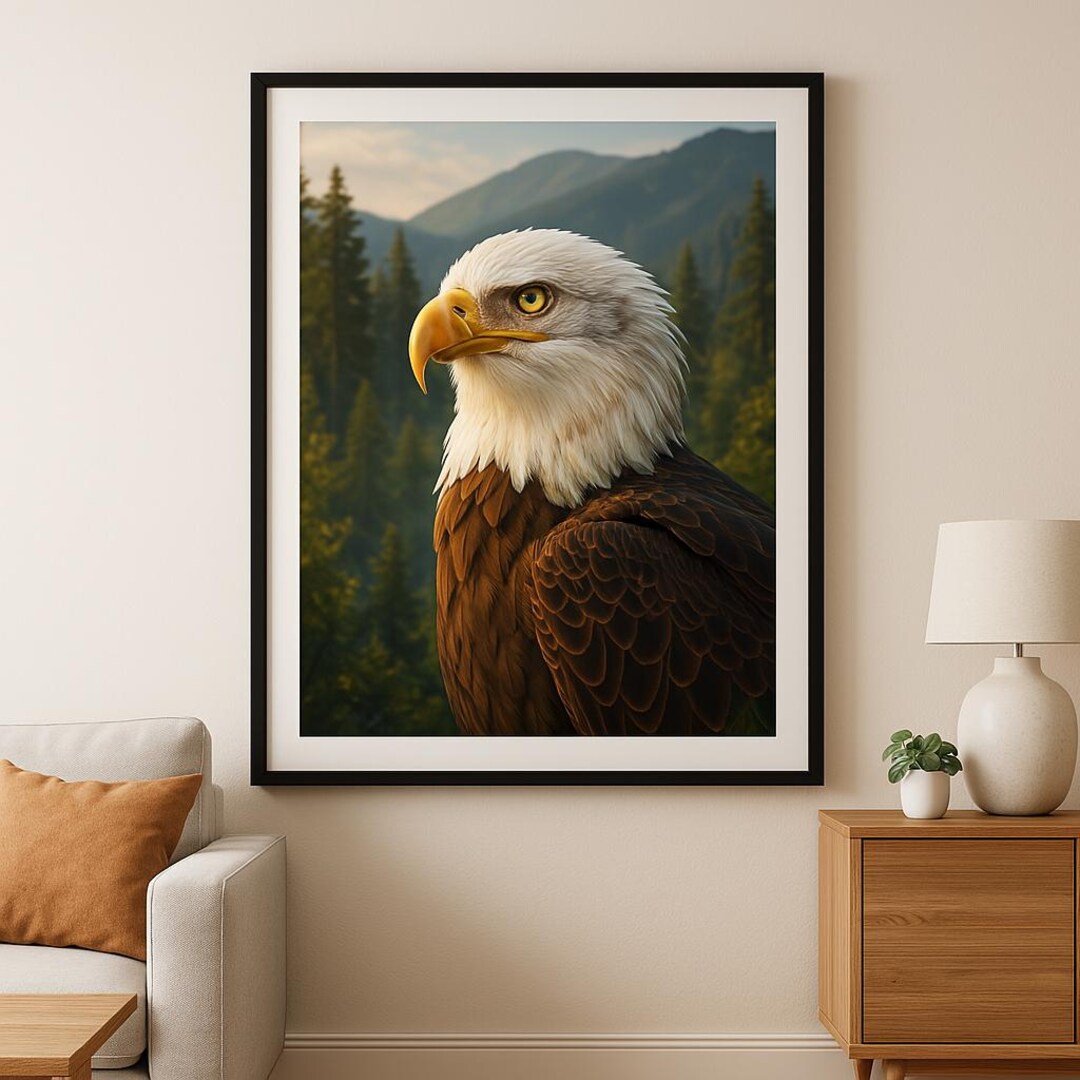 Bald Eagle Wall Art Printable – Majestic Wildlife Nature Scene – 8K ...