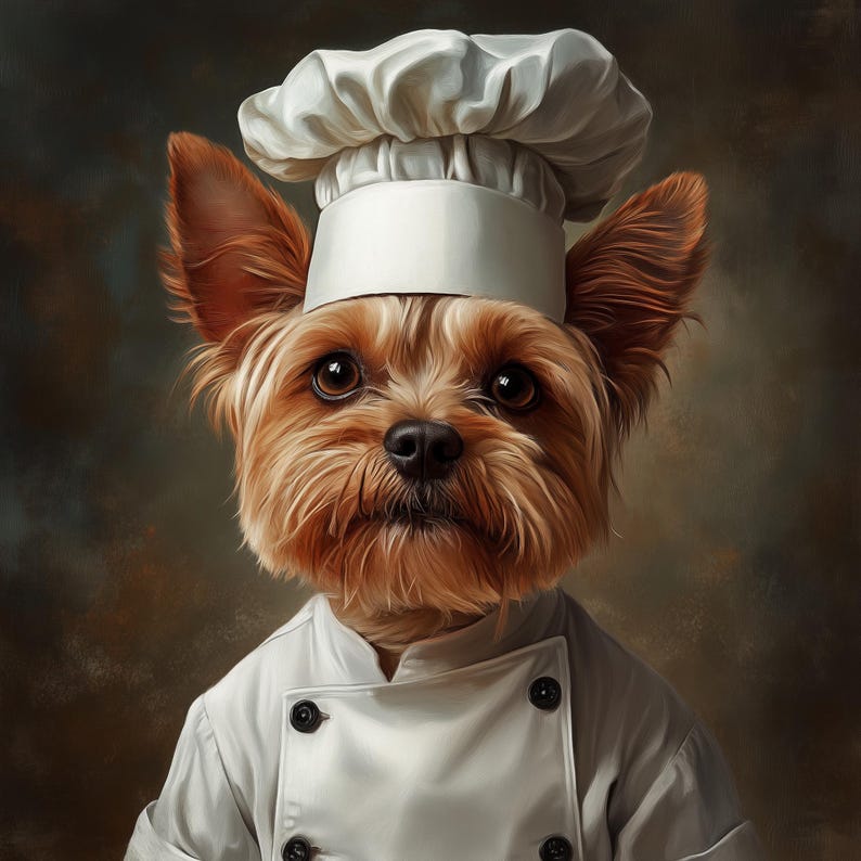 Custom Pet Cook Portrait, Food-themed Pet Art, Personalized Pet ...