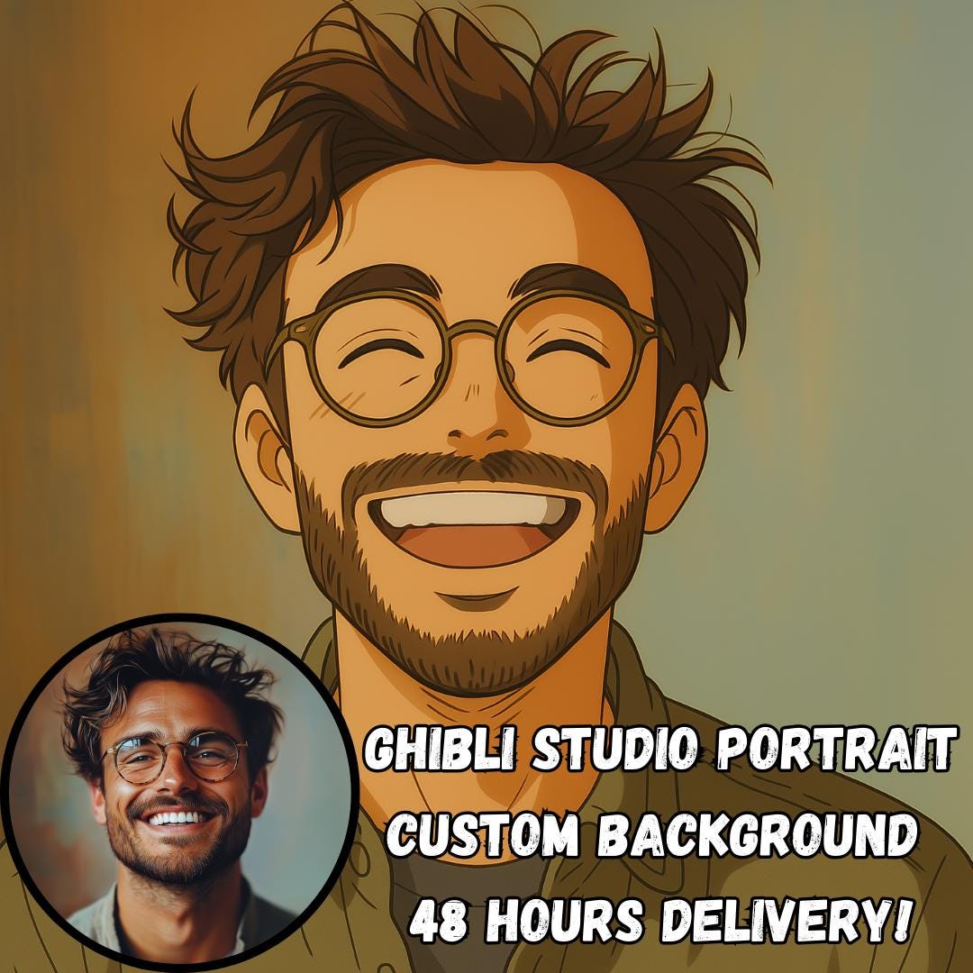 Custom Studio Ghibli Portrait, Custom Photo to Art Illustration ...