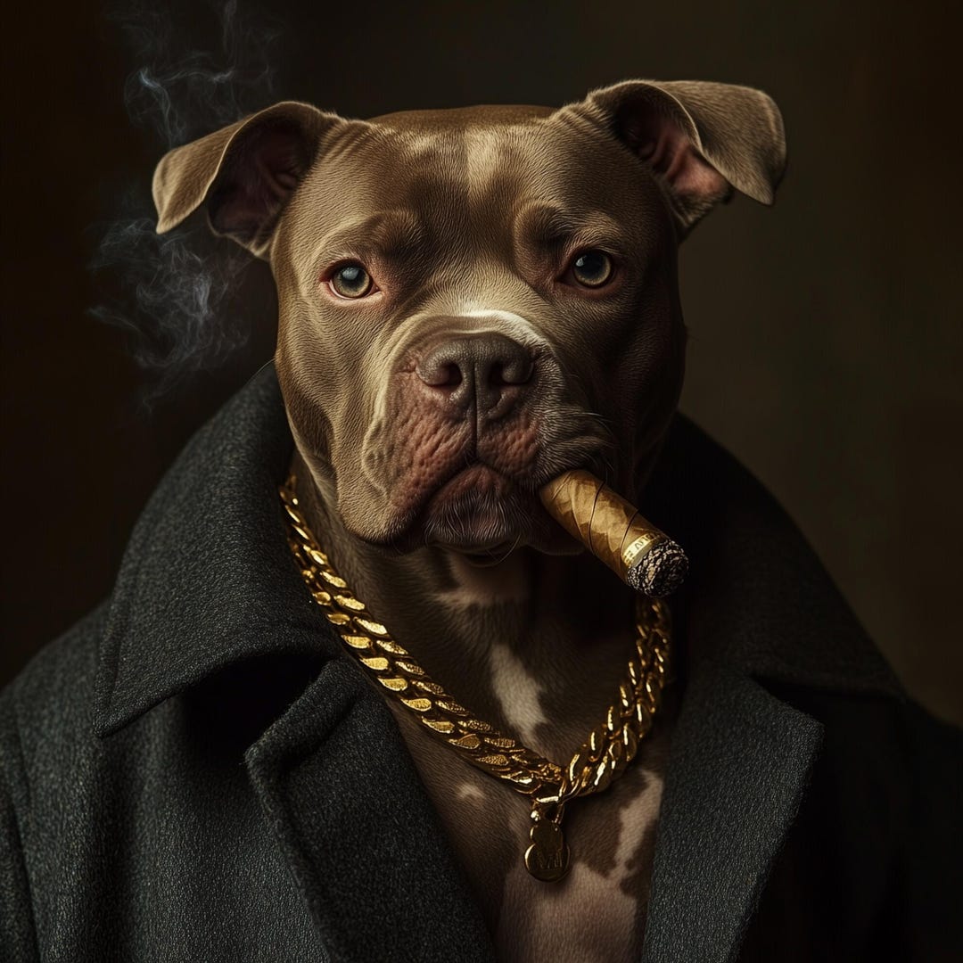 Custom Dog Mafia Portrait, Mafia-themed Pet Art, Personalized Cool Pet ...