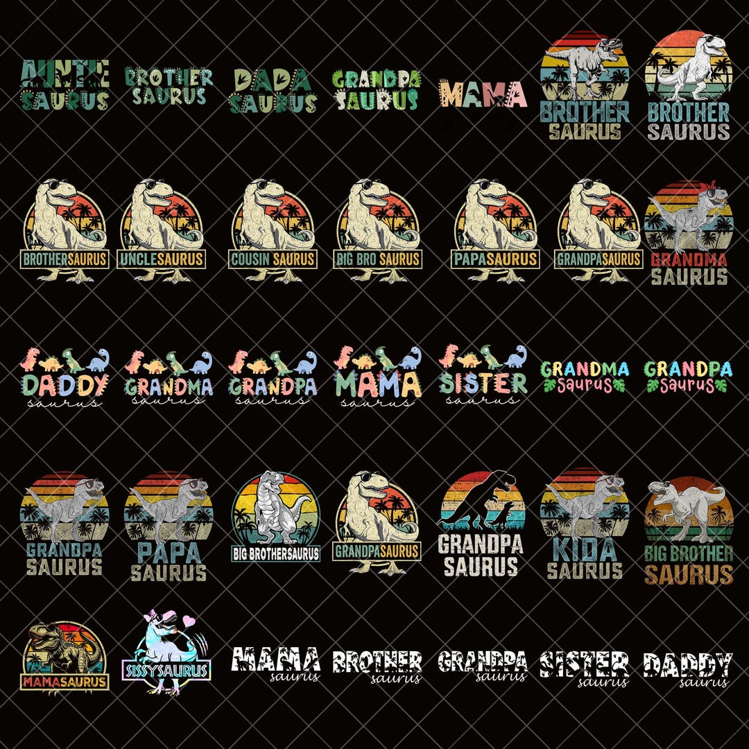 Family Saurus PNG Bundle, Mamasaurus Papasaurus Brothersaurus ...