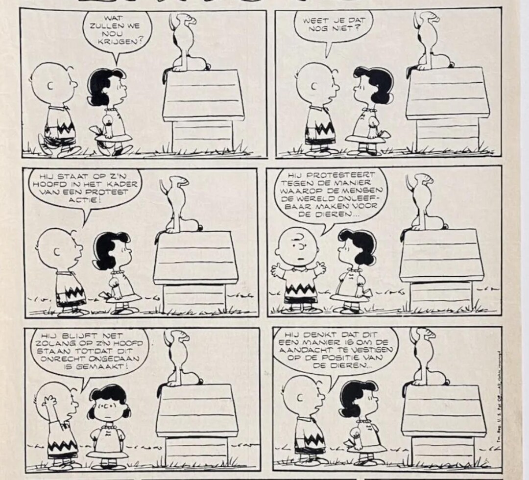 Vintage "peanuts - Snoopy & Friends" A4 Strips – Original 1971 | Black ...