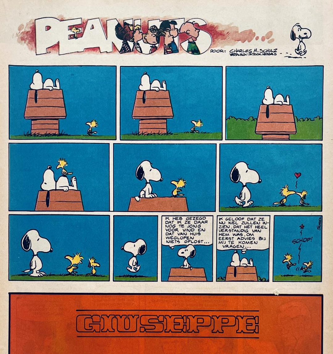 Vintage "peanuts & Guisseppe" A4 Comic Strip – Original 1974 | Colored ...