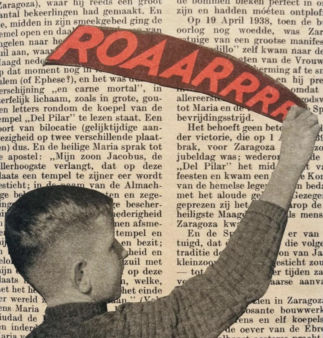 Giclée Print - "learn to Roarrrr!" - Collage Art - Fine Art Poster ...
