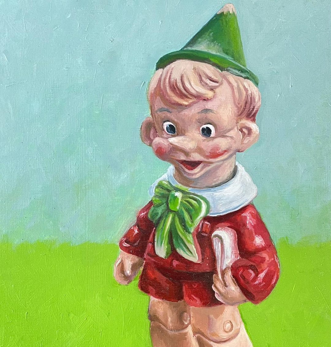 Pinocchio Fine Art Print (II) - Vintage Squeaky Toy Portrait - Vibrant ...