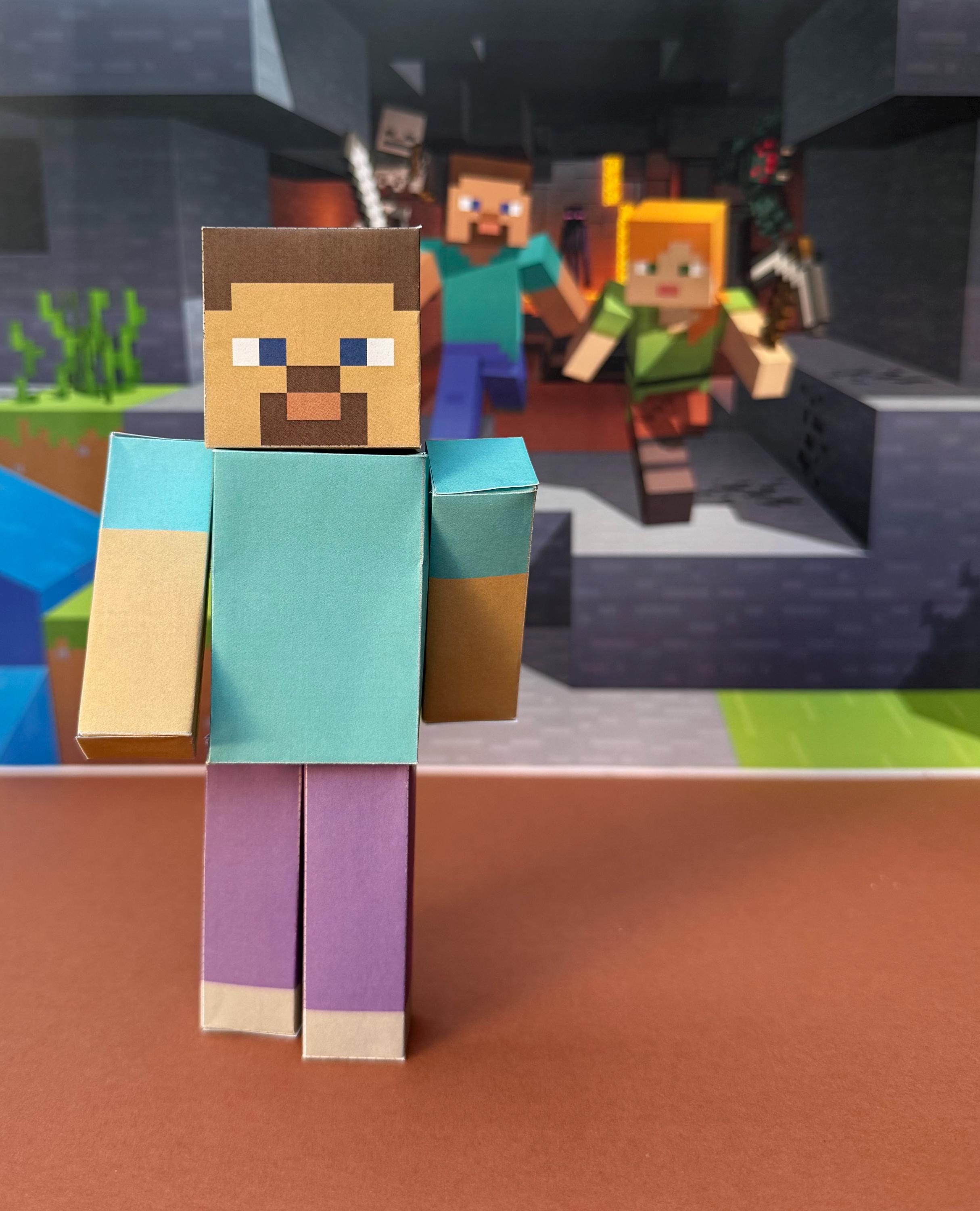 Minecraft Life Steve Figurine, Cut and Paste Craft (PDF Pattern) - Etsy