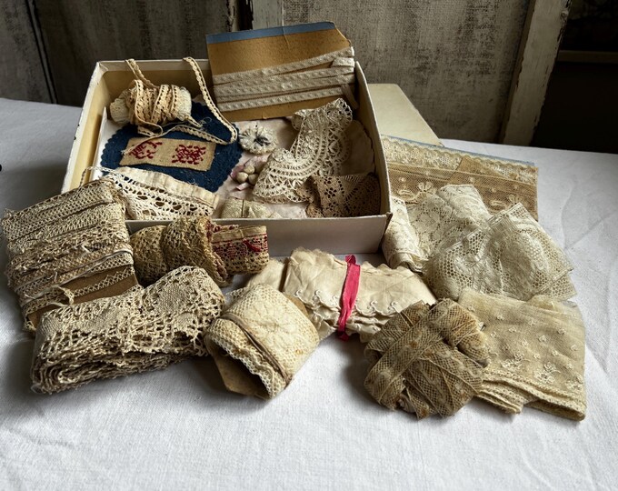 Antique French Lace Scraps: Vintage Trims & Notions, Sewing Projects - Etsy