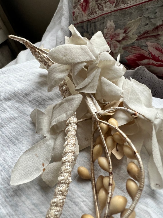 Edwardian Wedding Tiara, Antique Wax Flowers, Orange … - Gem