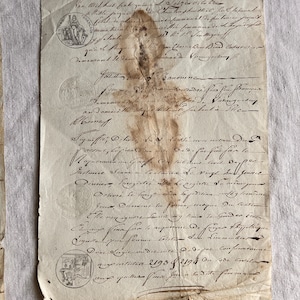 Antique French Letters & Legal Papers 1800s, Vintage Calligraphy / 4 ...