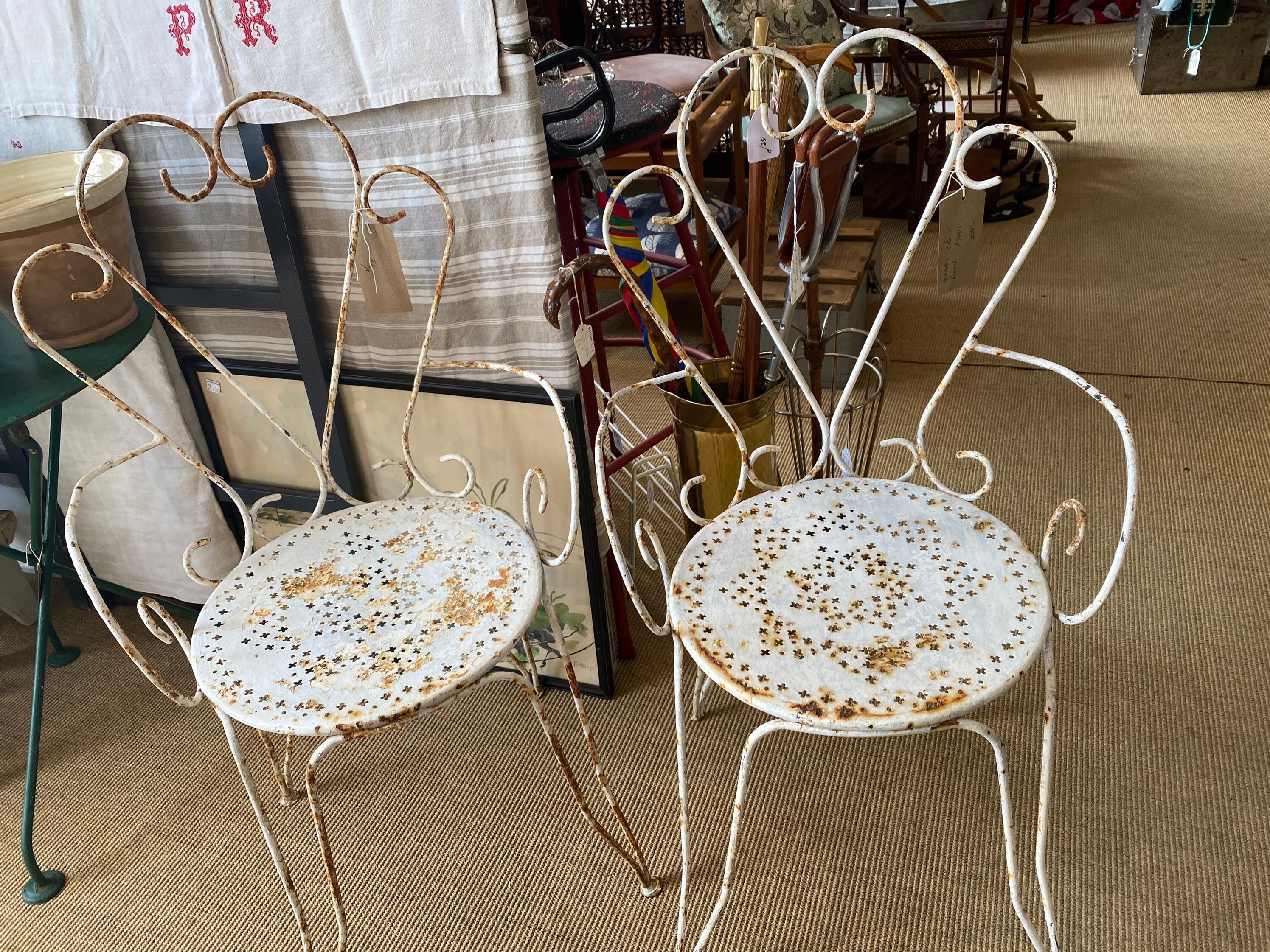 Antique French Metal Chairs