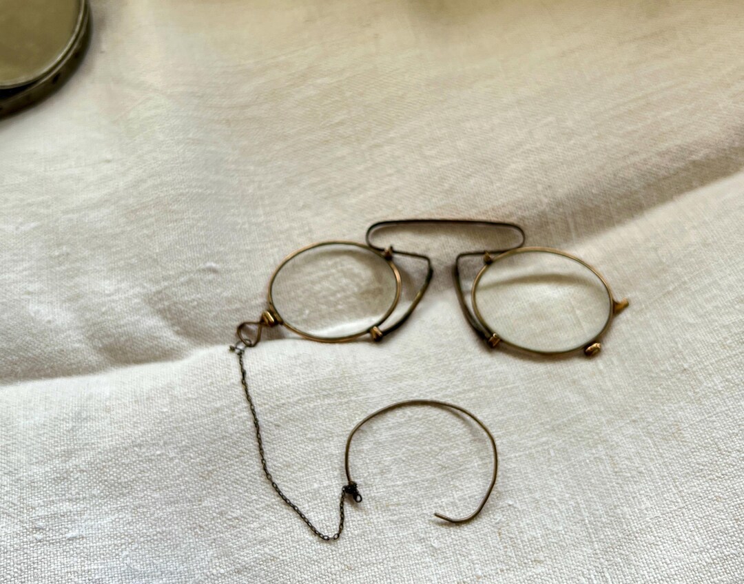 Antique French Glasses, 19C Pince Nez Reading Spectacles, Steampunk ...