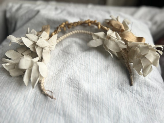 Edwardian Wedding Tiara, Antique Wax Flowers, Orange … - Gem