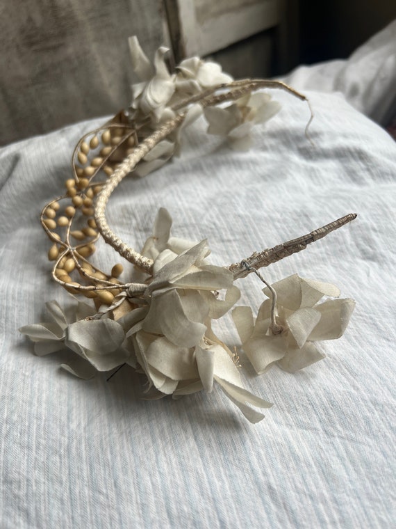 Edwardian Wedding Tiara, Antique Wax Flowers, Orange … - Gem