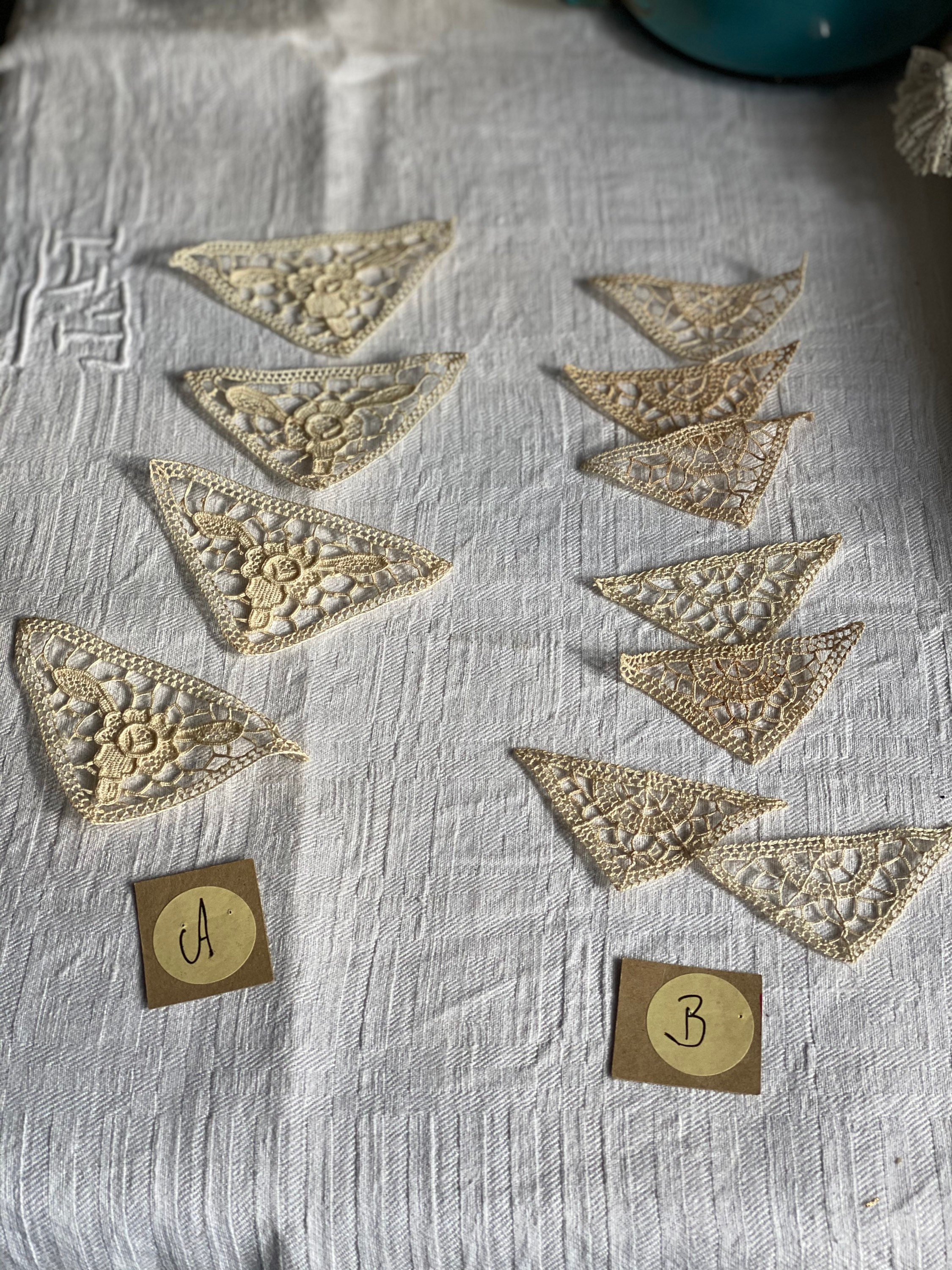 Antique Lace Appliqués Vintage Fabric Inserts. Handmade - Etsy UK