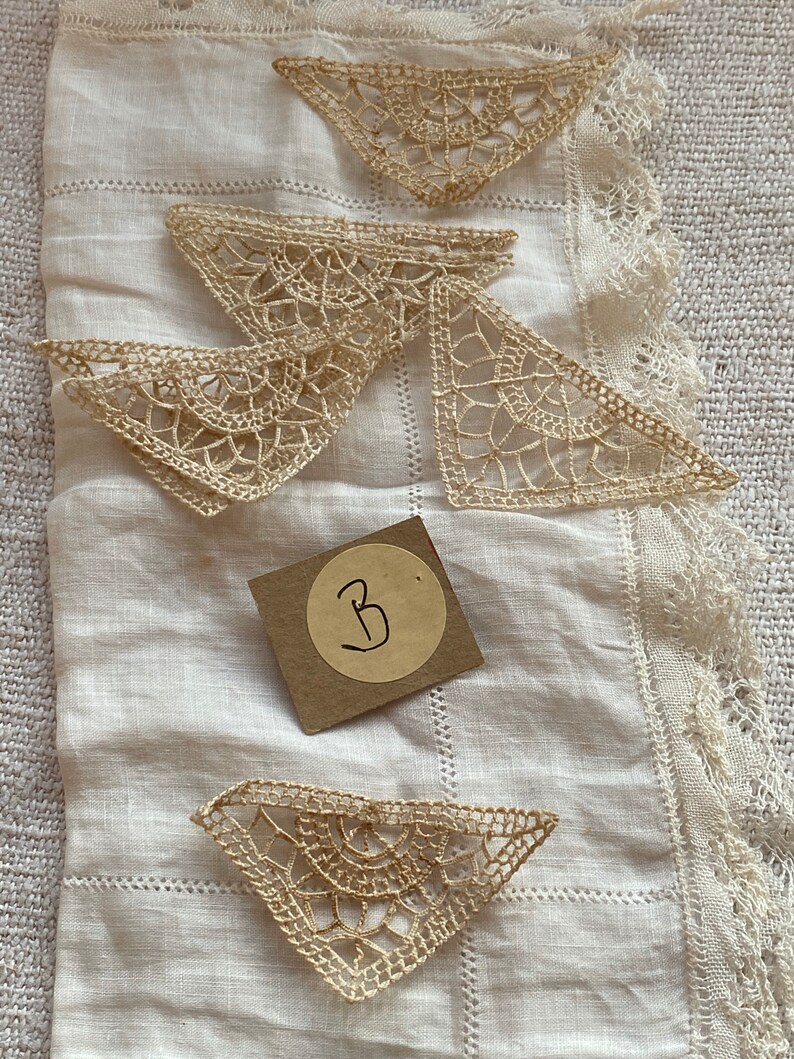Antique Lace Appliqués Vintage Fabric Inserts. Handmade - Etsy UK