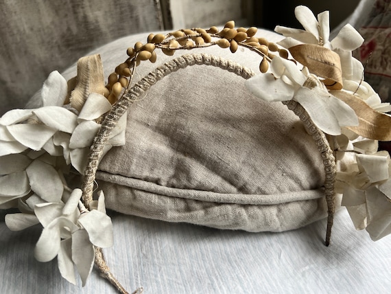 Edwardian Wedding Tiara, Antique Wax Flowers, Orange … - Gem