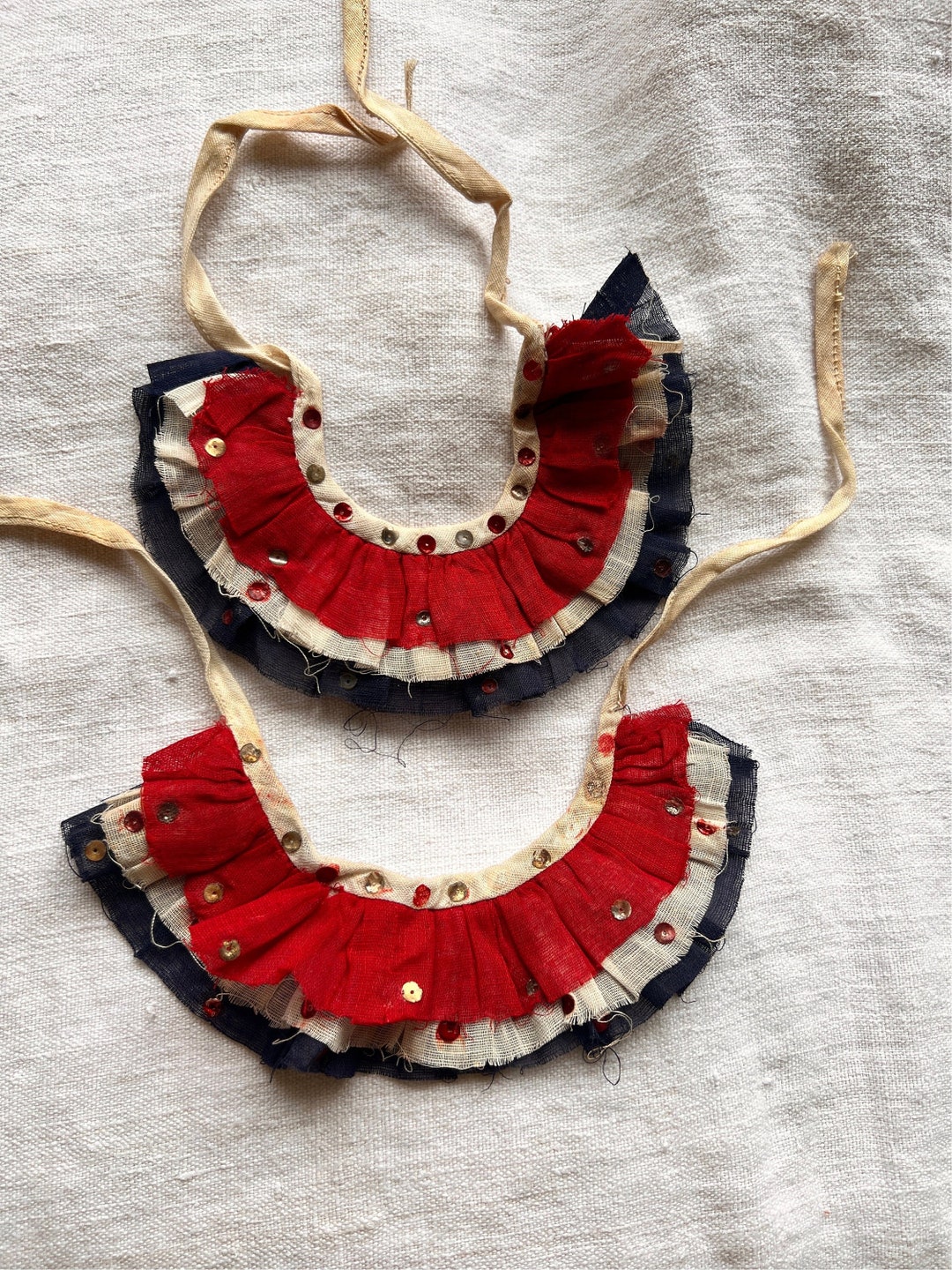 Vintage Showgirl Ruffle Collars. Red White & Blue Accessories, British ...