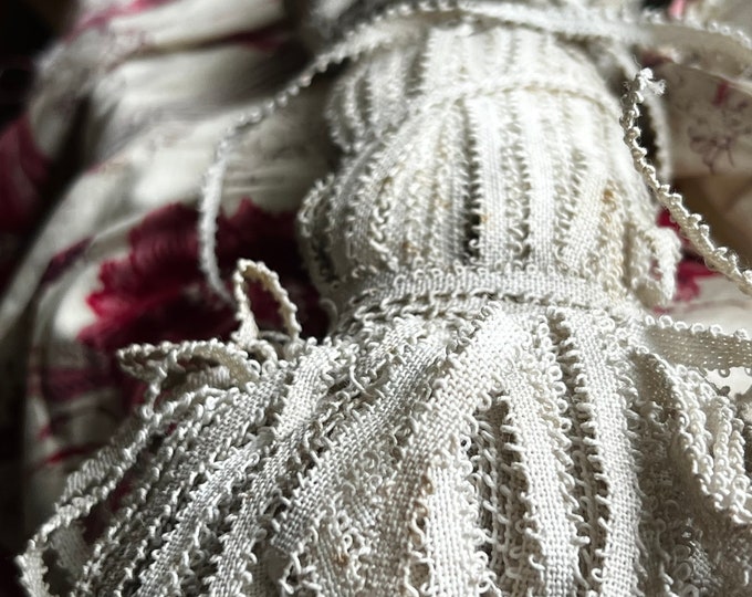 Vintage Lace Trim. Antique Fabric. Cream Edging Lace, Dolls ...