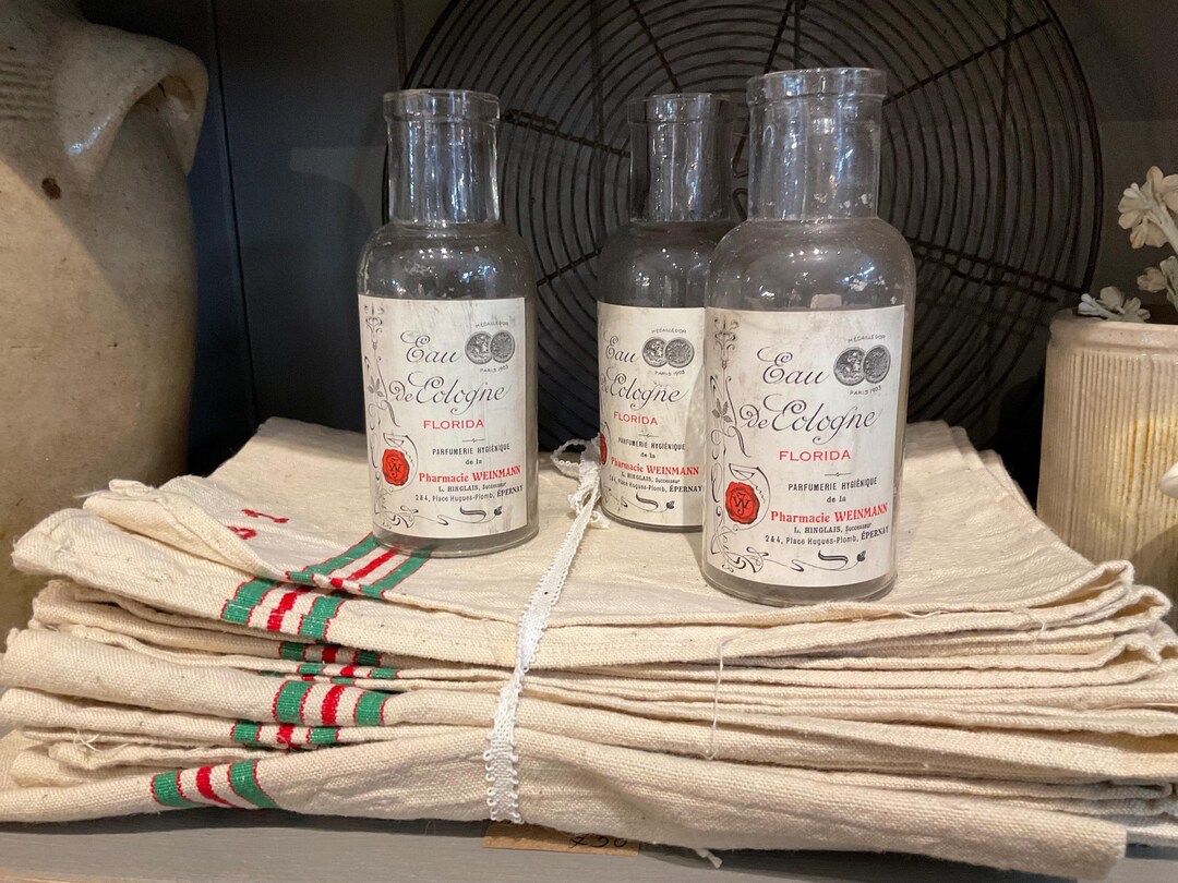 Vintage Glass Bottle, Eau De Cologne Florida Vessels for Posies Home ...