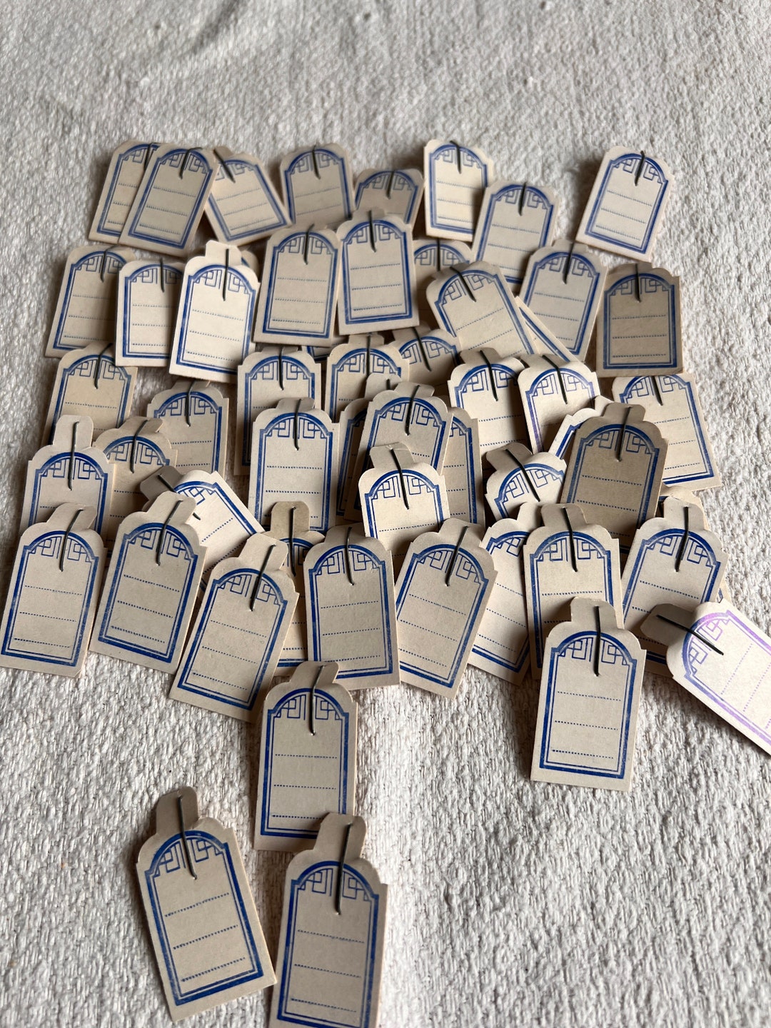 Vintage Label Tags With Pin for Vintage Clothing Shop. Labelling ...