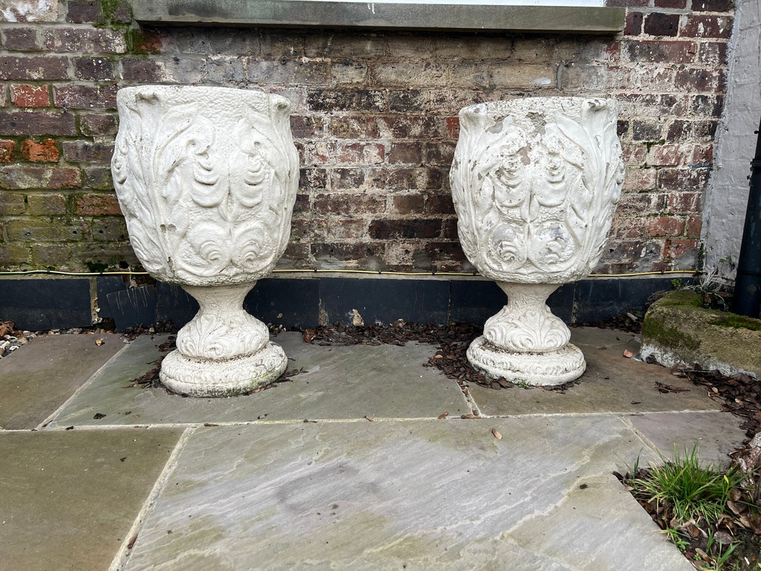 Antique Garden Pots. French Vase Planters. Garden Decor, Gardeners Gift ...