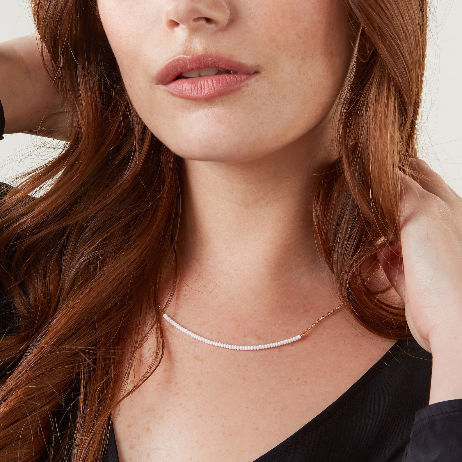 Short Black Gold Filled Necklace | Simple Short Gold Chain | Delicate ...