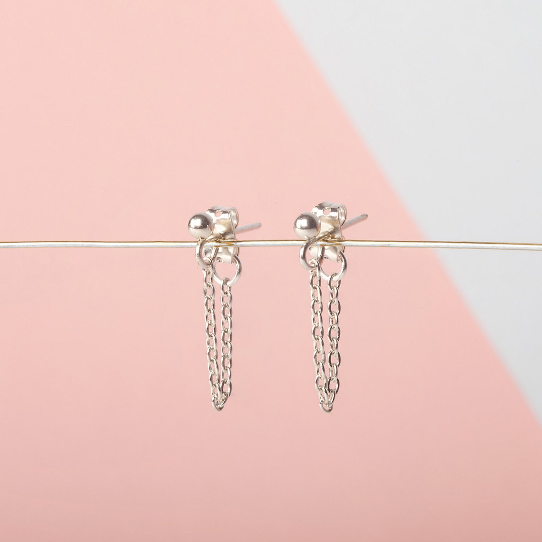 Silver Chain Earrings | Gold Chain Earrings | Chain Drop Earrings ...