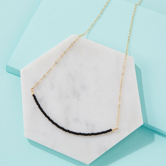 Short Black Gold Filled Necklace Simple Short Gold Chain | Etsy