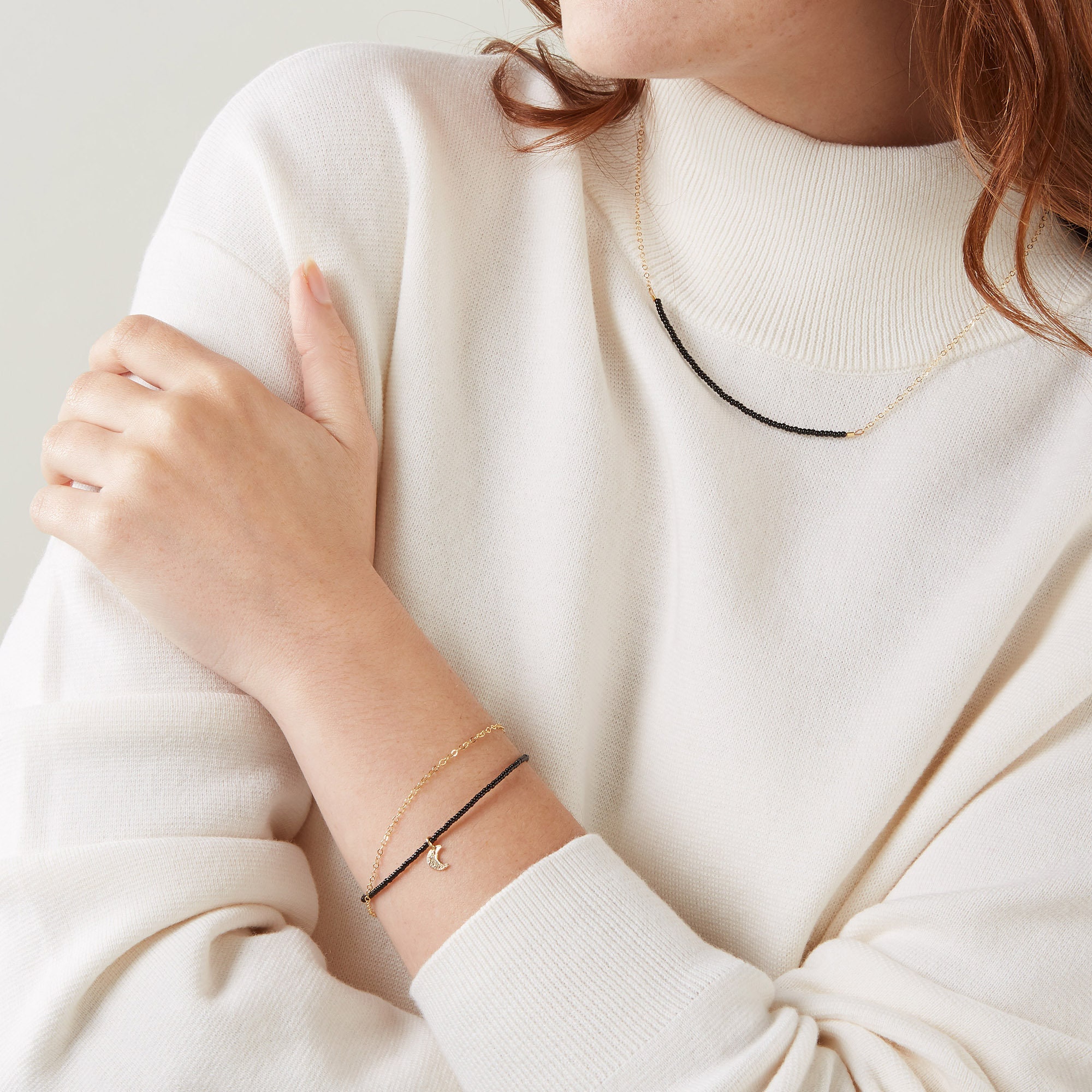 Short Black Gold Filled Necklace Simple Short Gold Chain | Etsy