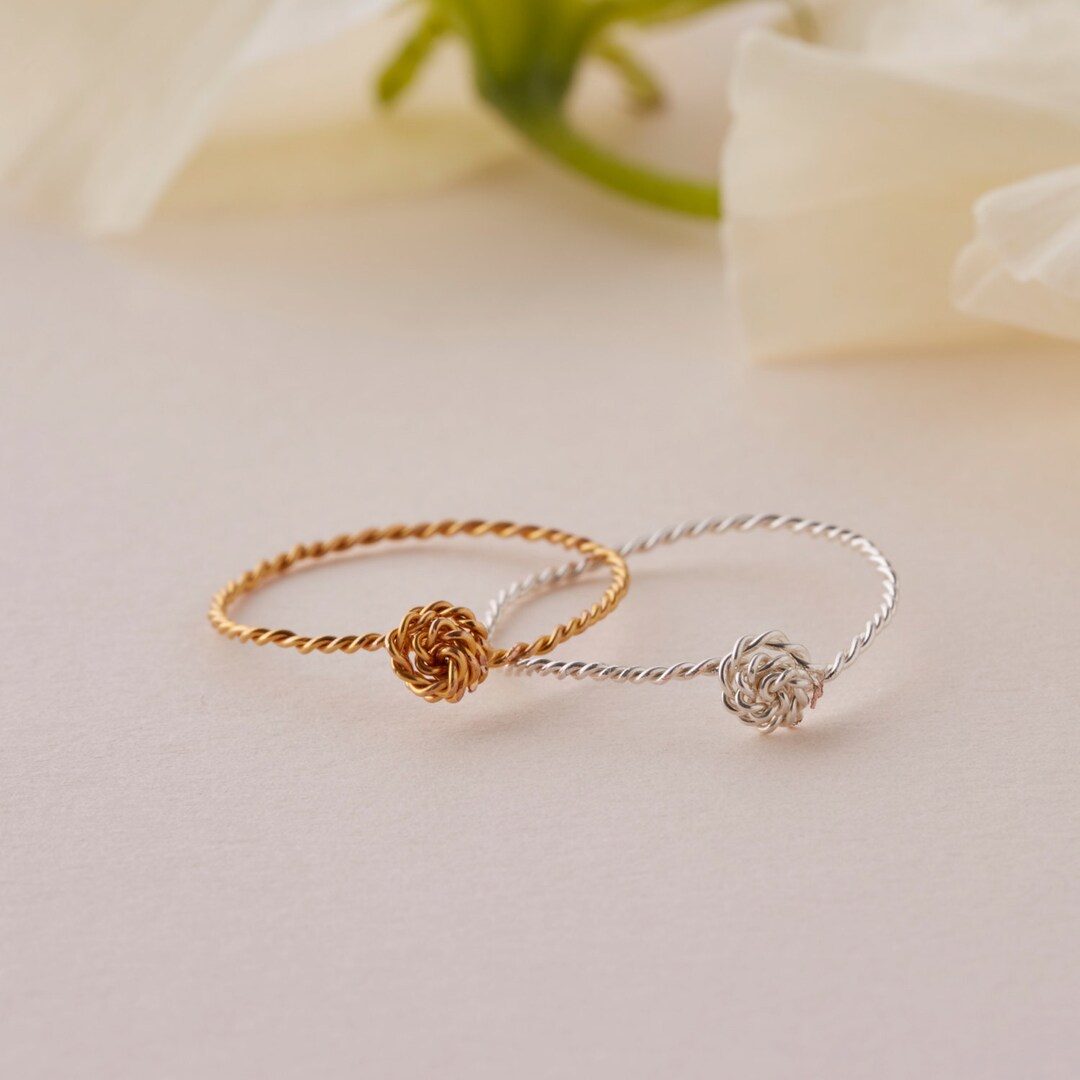 Skinny Stacking Ring | Knot Ring | Twisted Rope Ring | Thin Ring Band ...