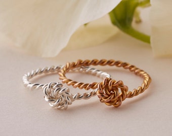 Rope Band Original Twisted Rope Ring in 925 Sterling Silver, Copper and ...