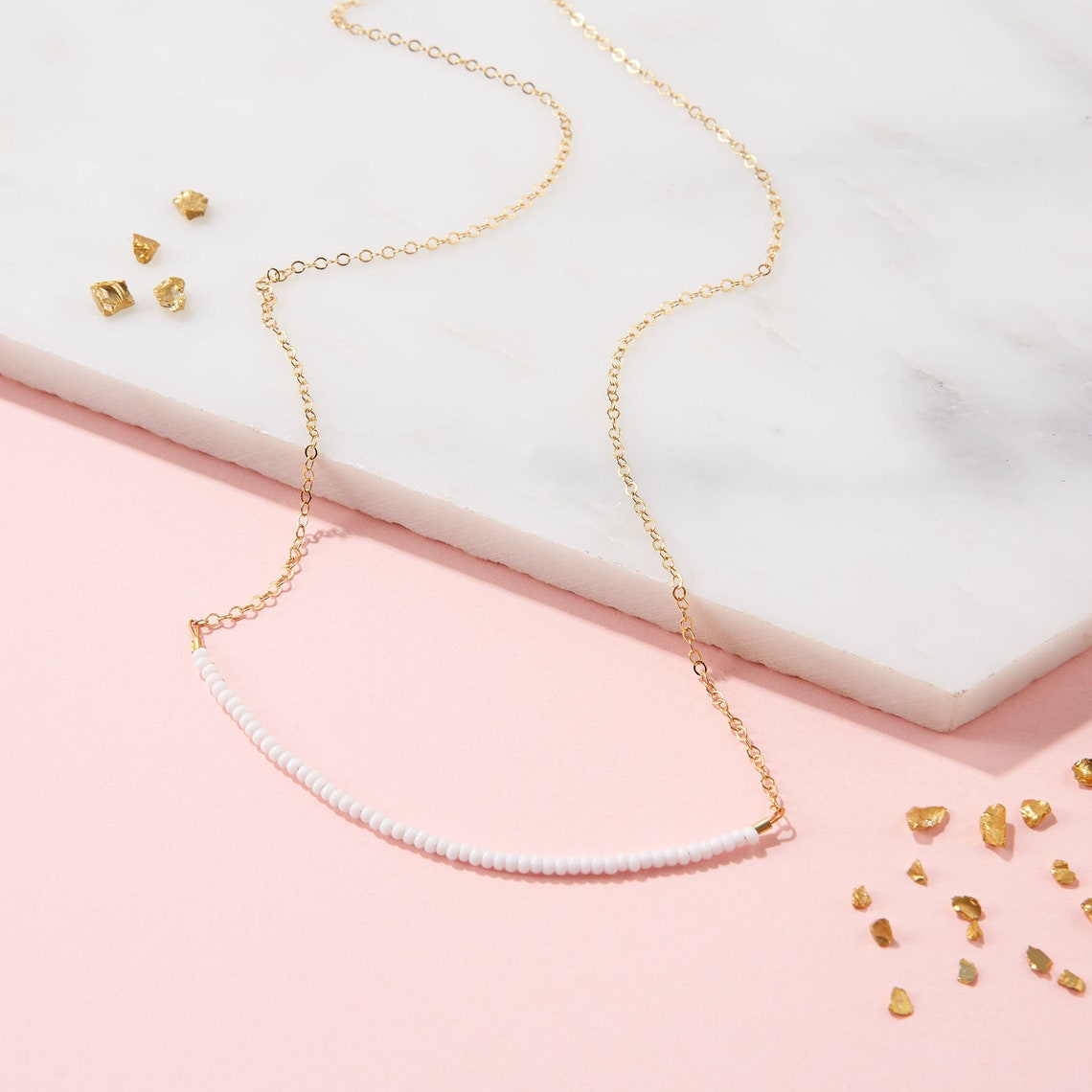 Short Black Gold Filled Necklace Simple Short Gold Chain | Etsy