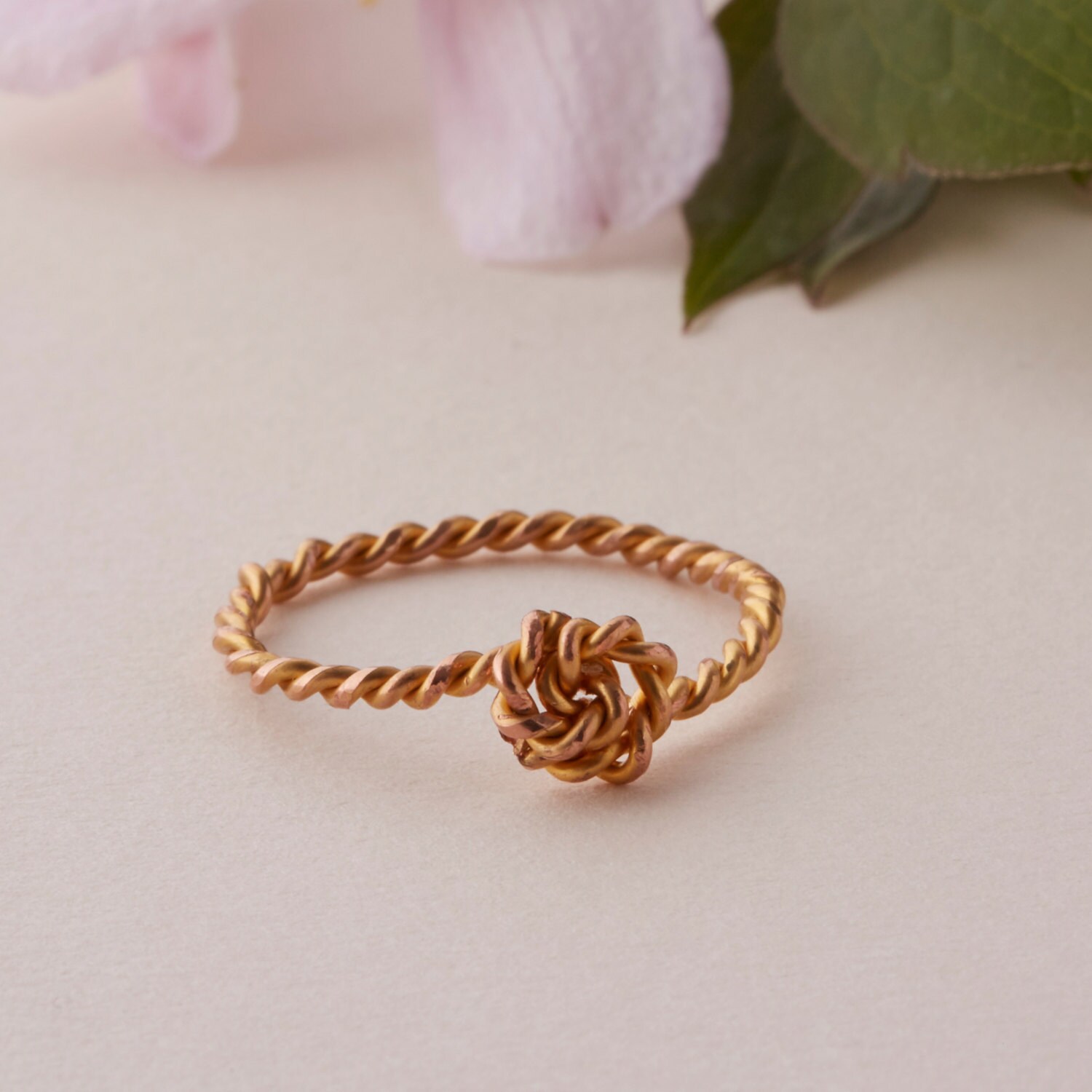 Knot Ring Twisted Rope Ring Stacking Ring in Gold or - Etsy
