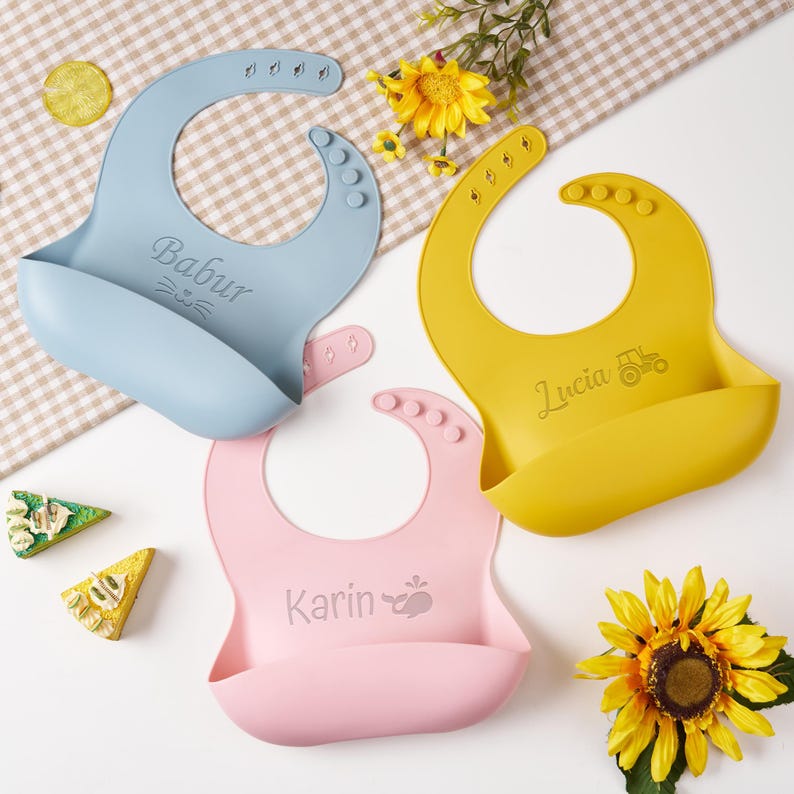 Personalized Bib, Custom Baby Bib, Silicone Engraved Baby Bib, Baby ...