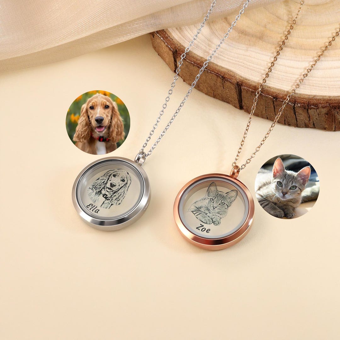 Personalized Pet Fur Necklace,pet Fur Locket Necklace,pet Hair Keepsake ...